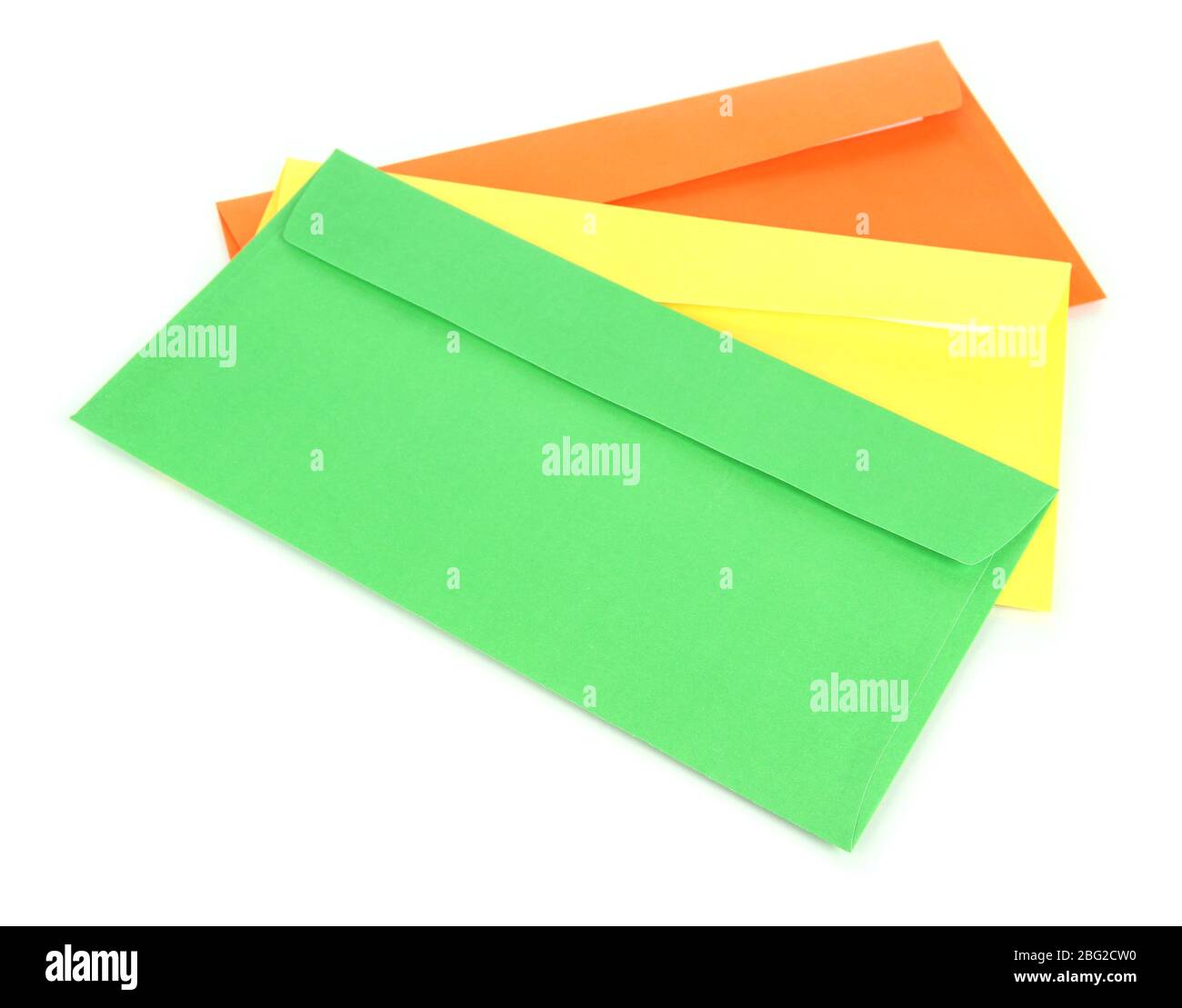 Colorful envelopes isolated on white Stock Photo - Alamy