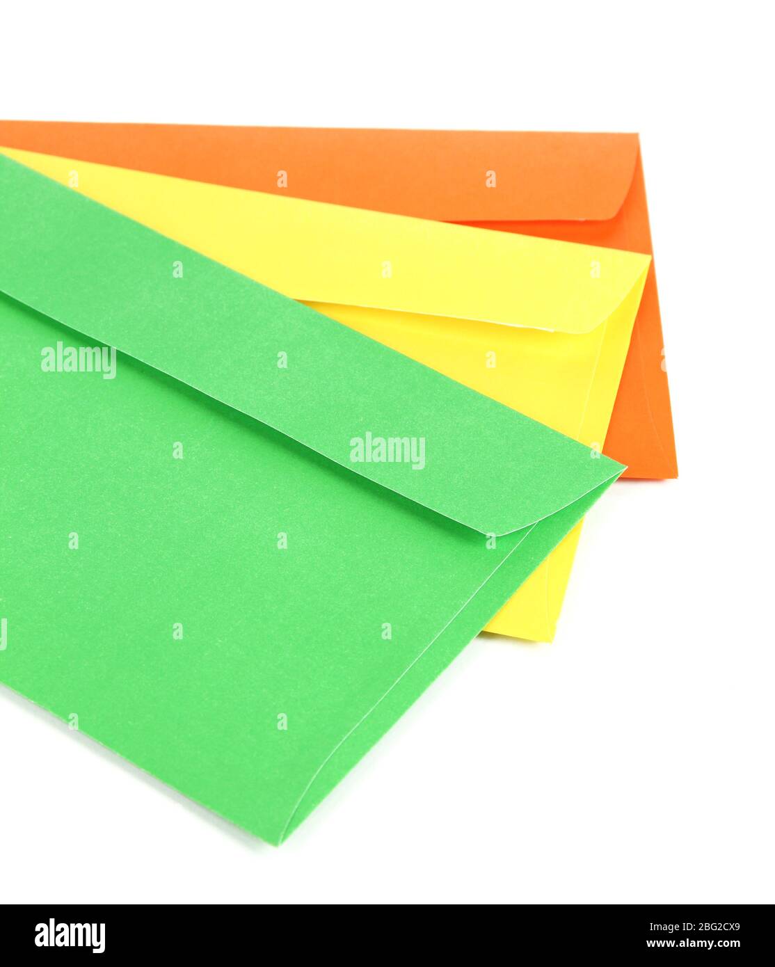 Colorful envelopes isolated on white Stock Photo - Alamy