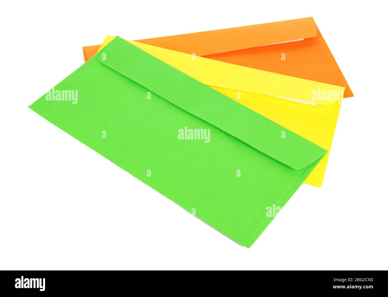 Colorful envelopes isolated on white Stock Photo - Alamy
