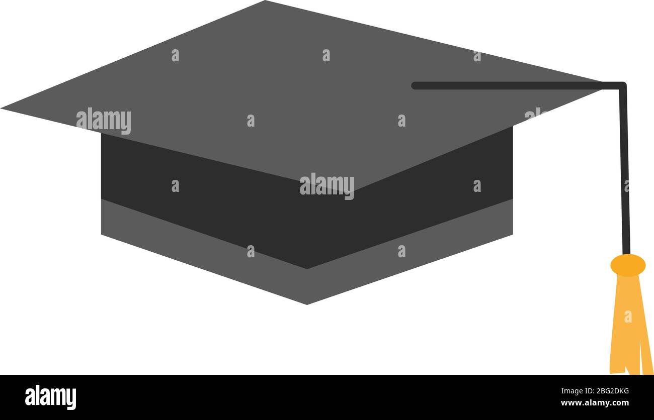 University hat, illustration, vector on white background Stock Vector ...