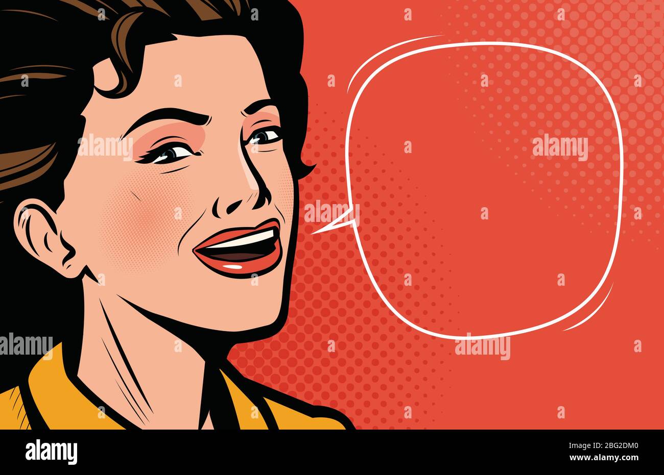 Beautiful young woman speaks. Retro comic pop art vector Stock Vector ...