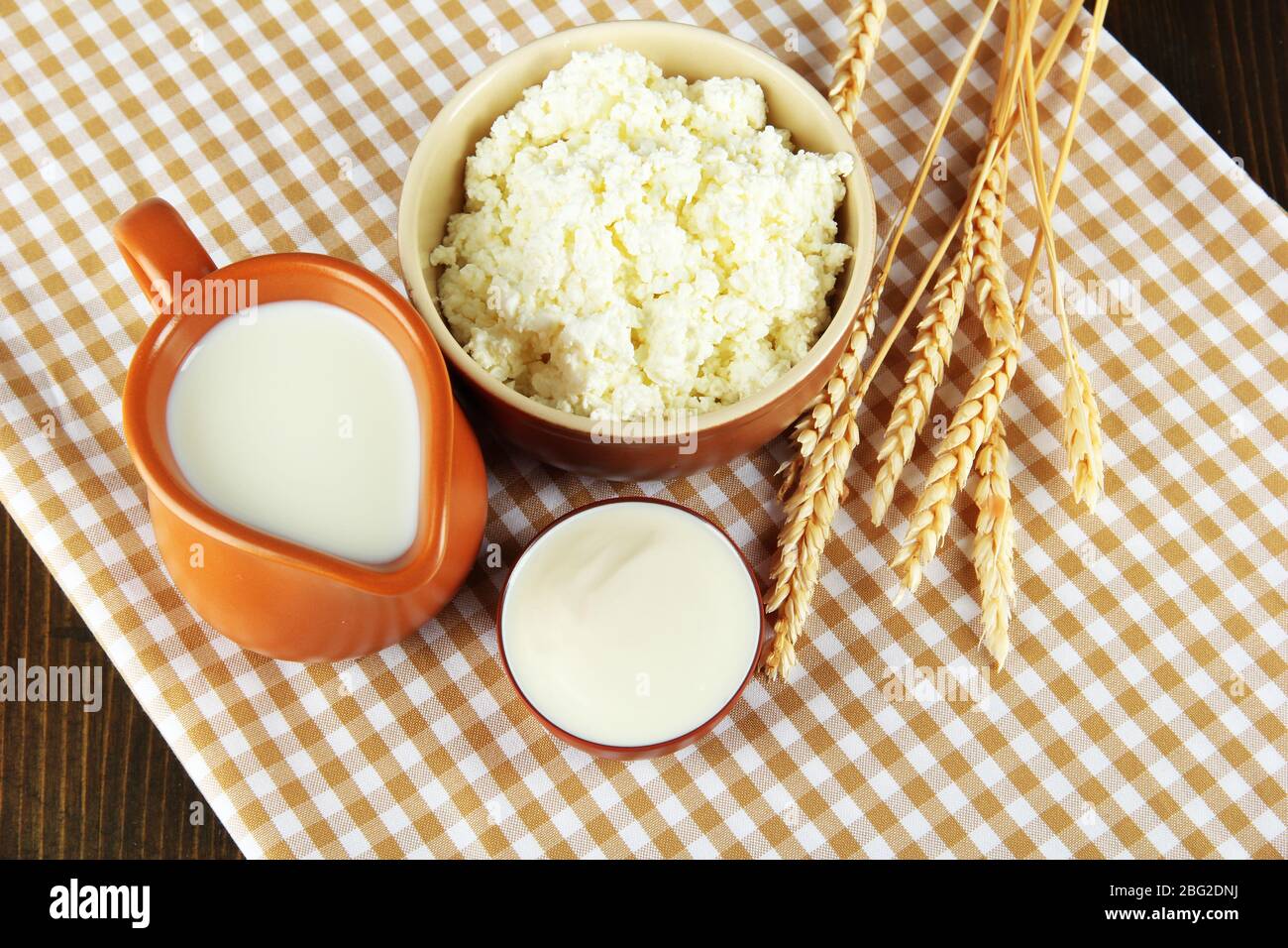 Dairy products on the background of different colors Stock Photo - Alamy