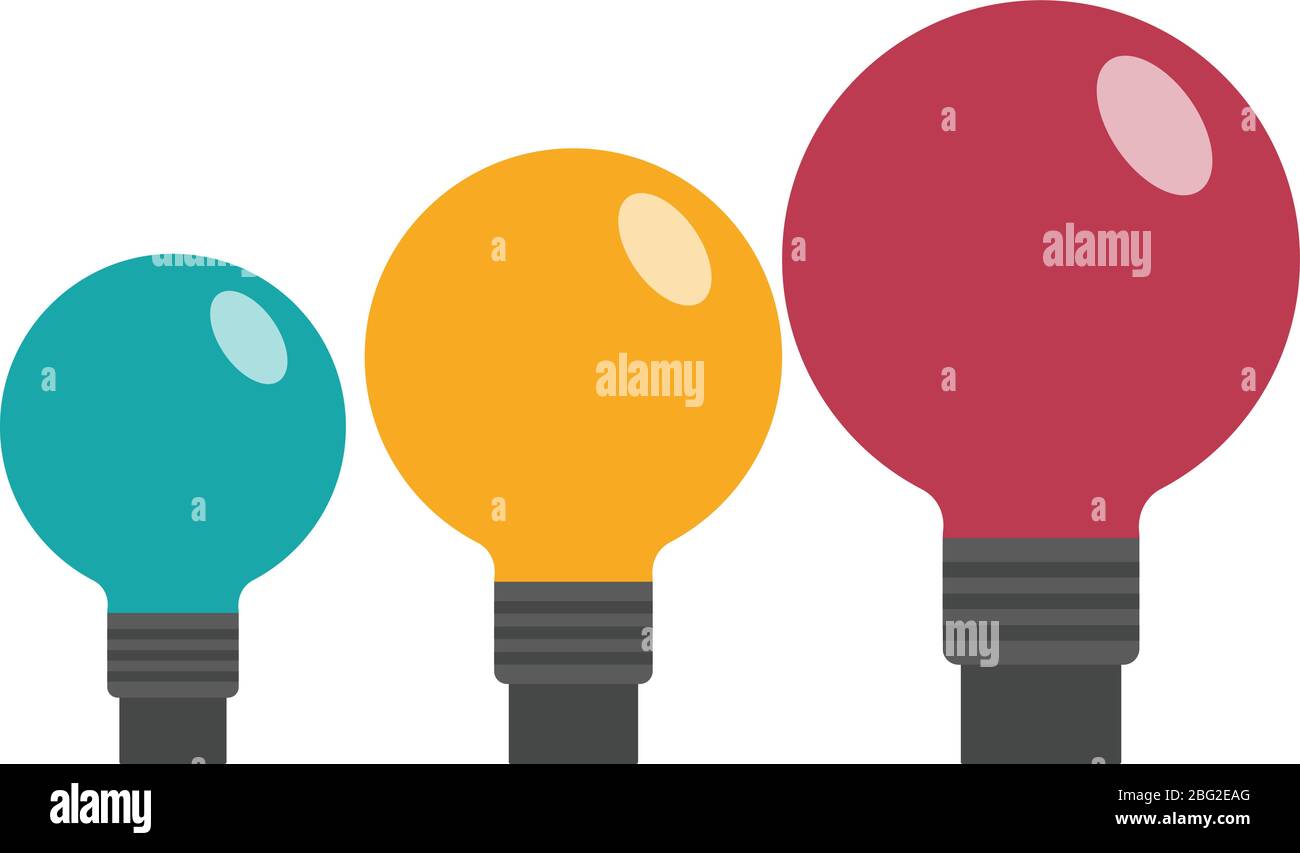 Colorful lighting bulb, illustration, vector on white background Stock ...