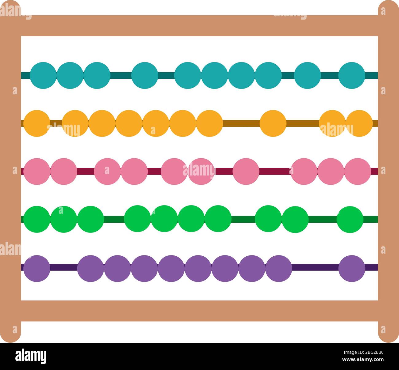 Abacus math, illustration, vector on white background Stock Vector ...