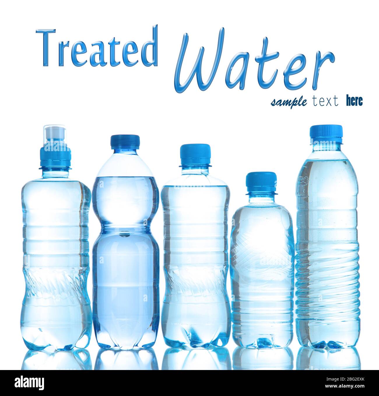 Different water bottles isolated on white Stock Photo - Alamy