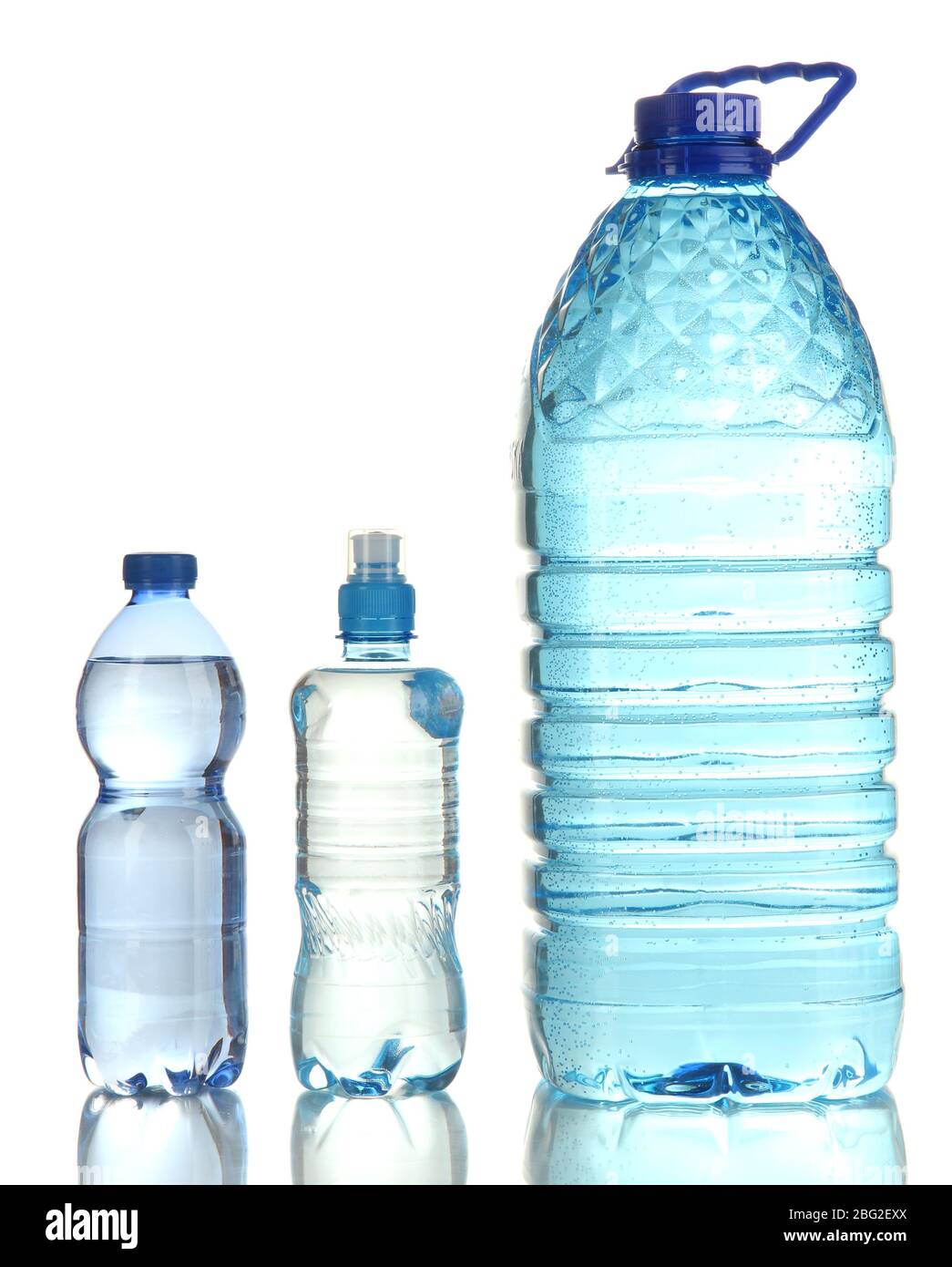 Three bottles mineral water on Cut Out Stock Images & Pictures - Alamy