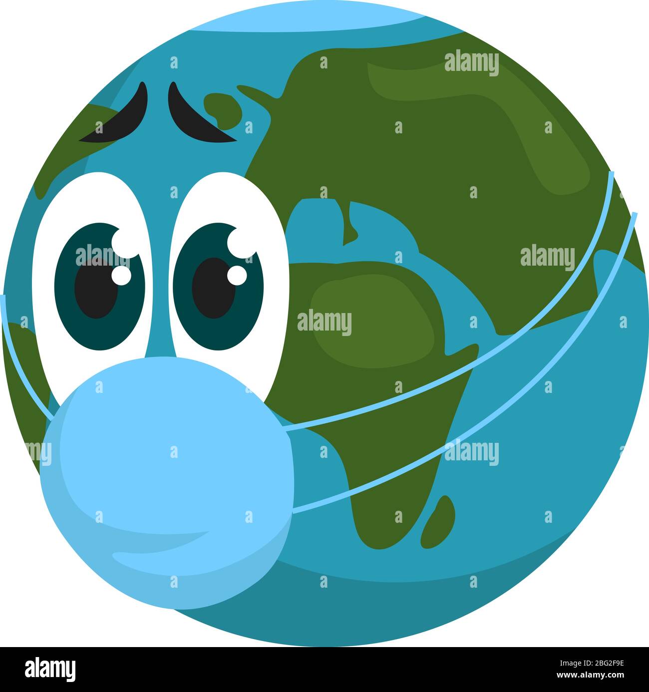 Sick planet earth, illustration, vector on white background Stock ...