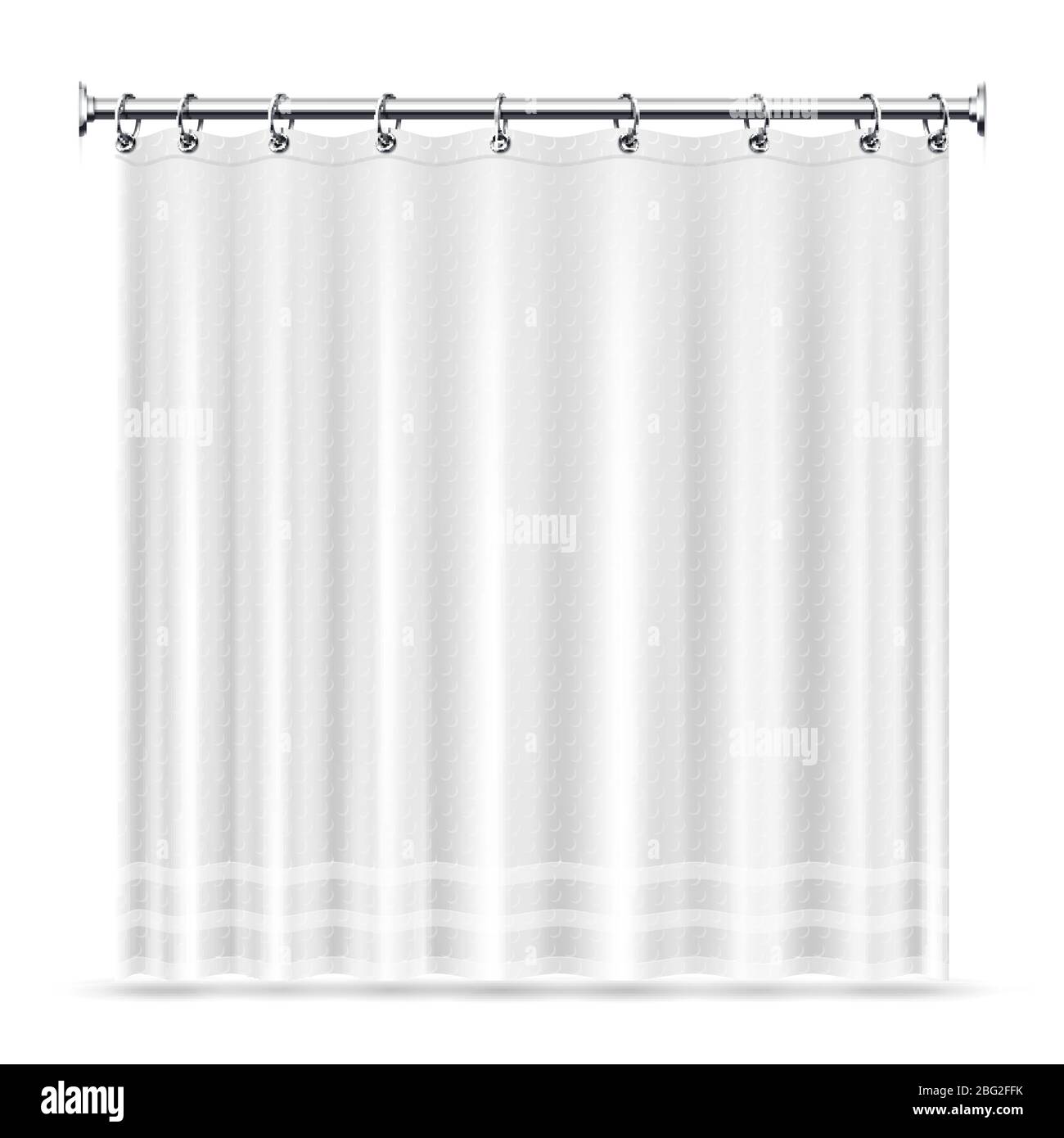 Realistic shower curtains vector template for bathroom interior ...