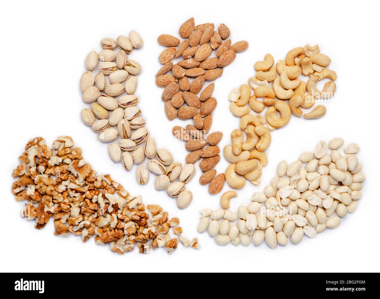 Variety raw nuts pistachios Cut Out Stock Images & Pictures - Alamy