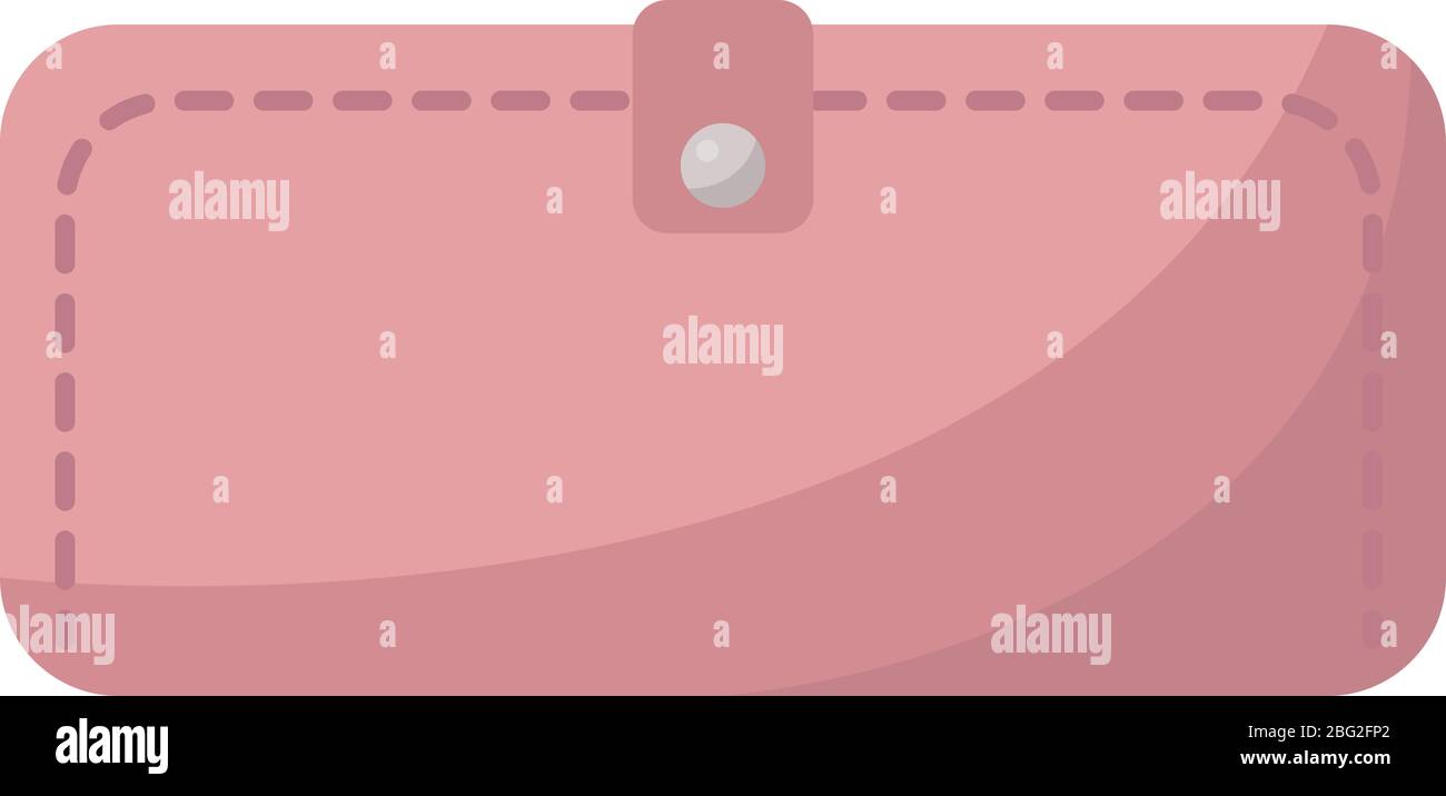 Pink woman wallet, illustration, vector on white background Stock ...