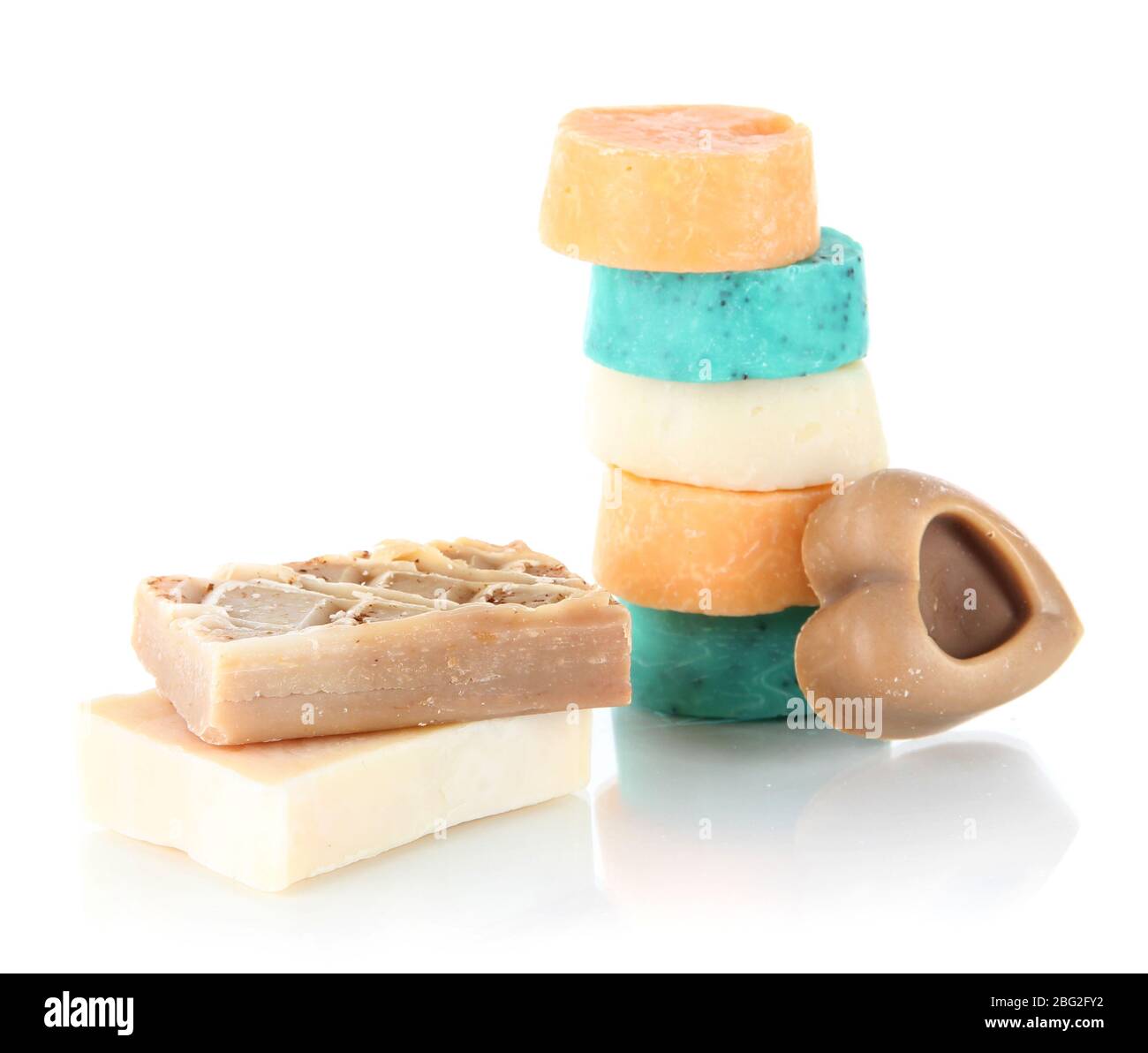 Variety of handmade soap isolated on white Stock Photo - Alamy