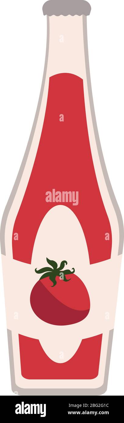 Ketchup in bottle, illustration, vector on white background Stock ...