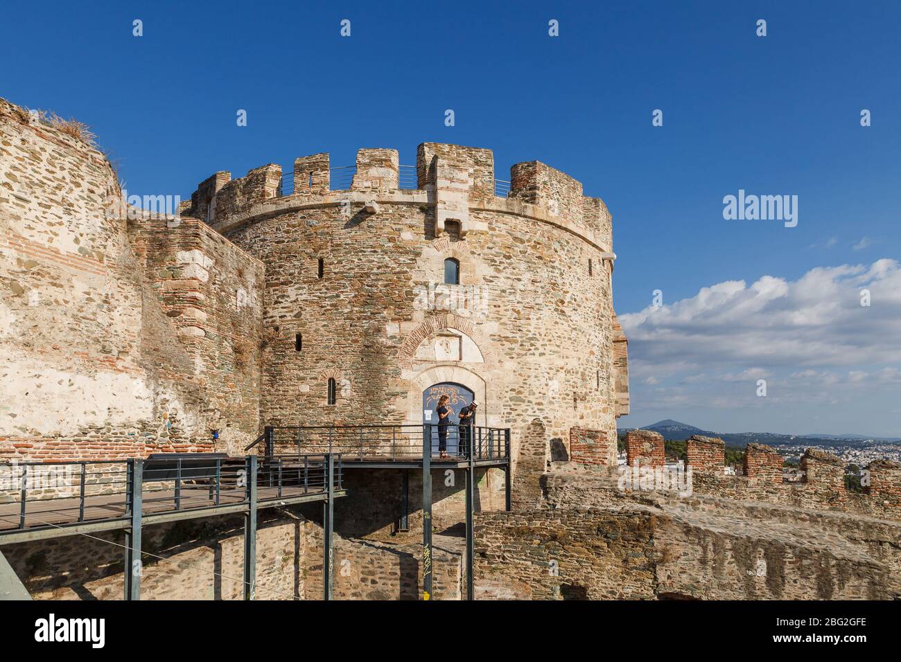 THESSALONIKI, GREECE - SEPTEMBER 15, 2018: The view on Byzantine fort ...