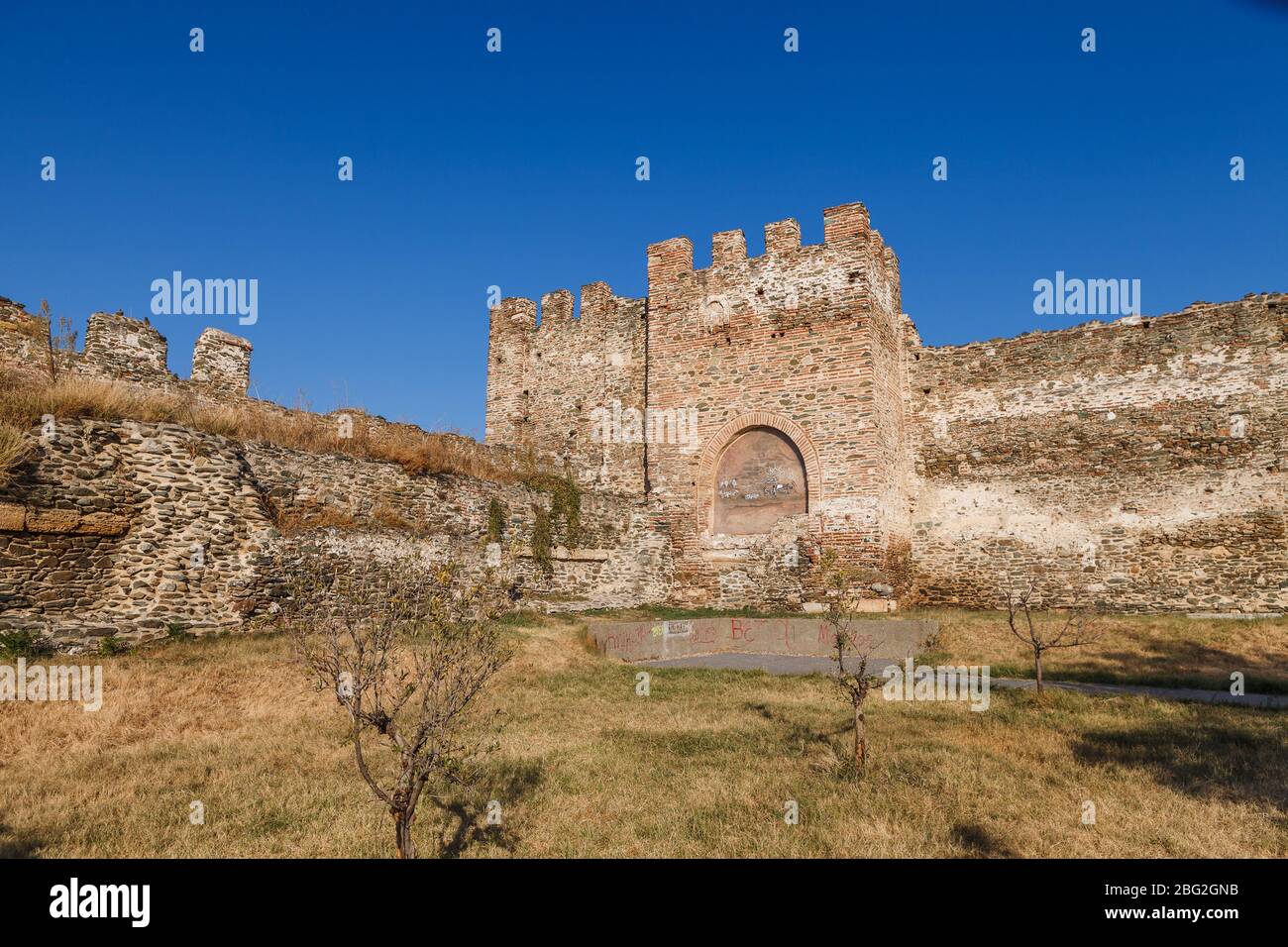 THESSALONIKI, GREECE - SEPTEMBER 15, 2018: The view on Byzantine fort ...