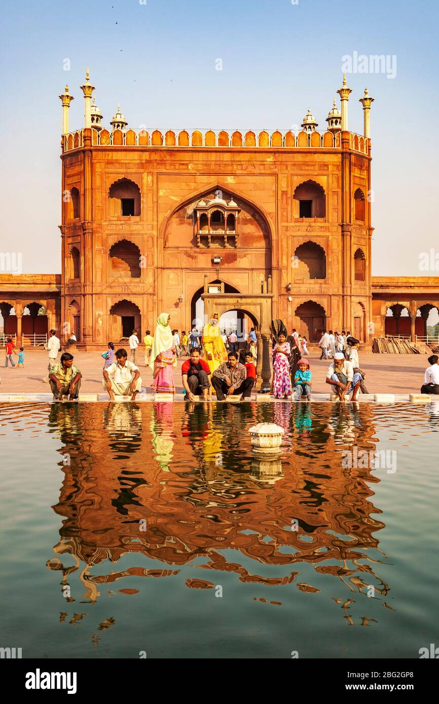 Jama Masjid red sandstone Mosque in Agra, India Stock Photo - Alamy