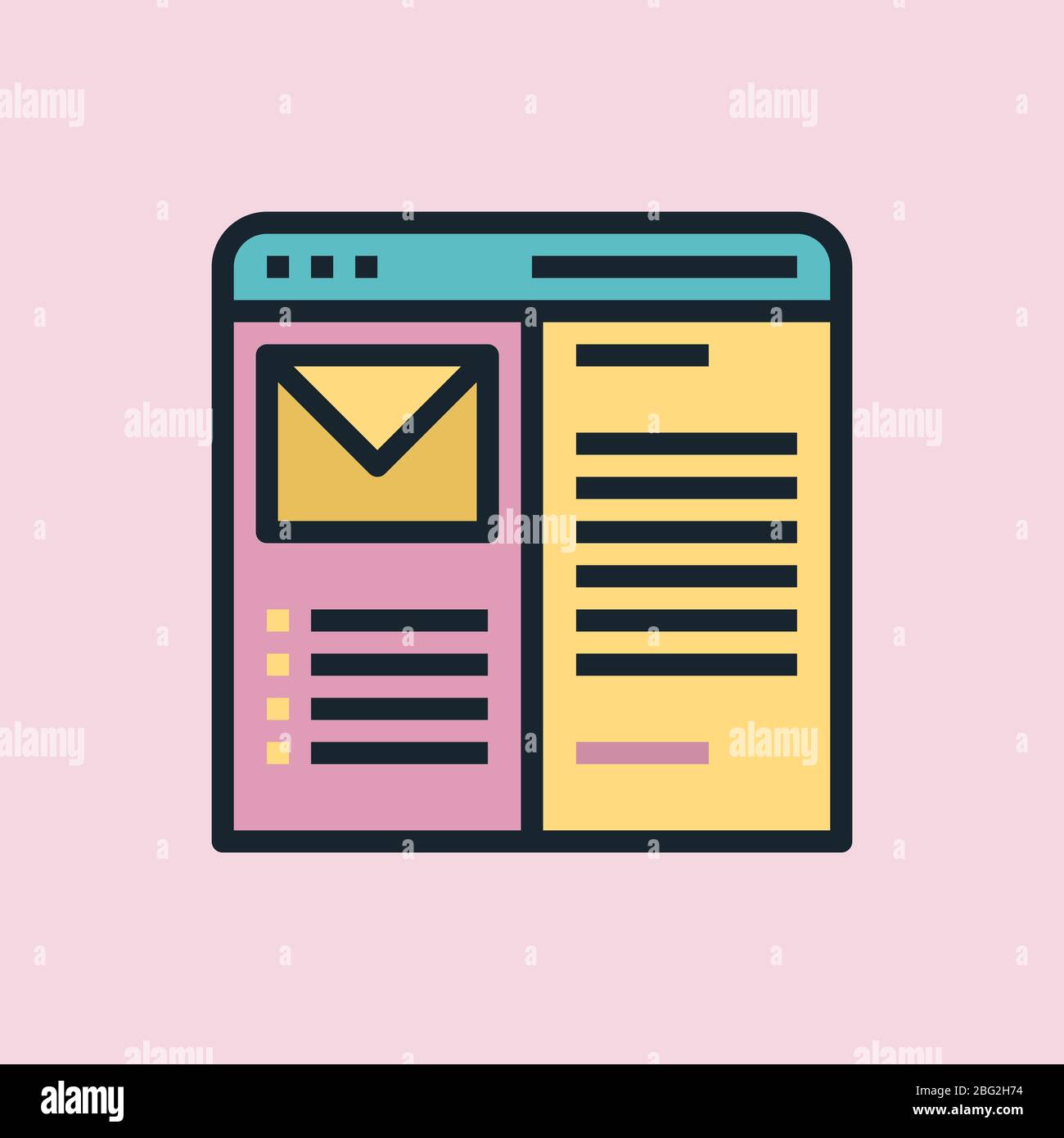 E-mail inbox. Concept illustration, flat design linear style banner ...