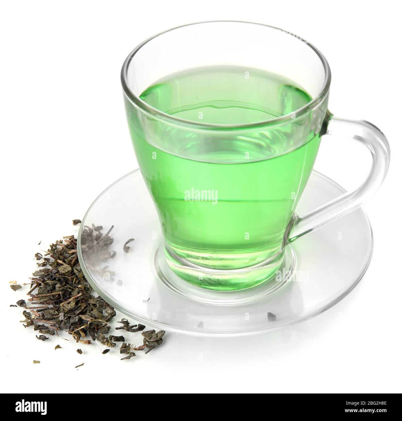 Transparent cup green tea Cut Out Stock Images & Pictures - Alamy