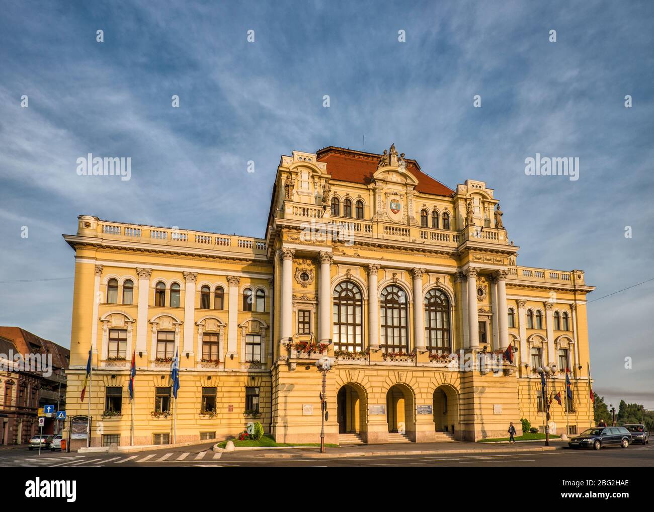 City Hall at Piata Unirii (Union Square) in Oradea, Crisana region ...