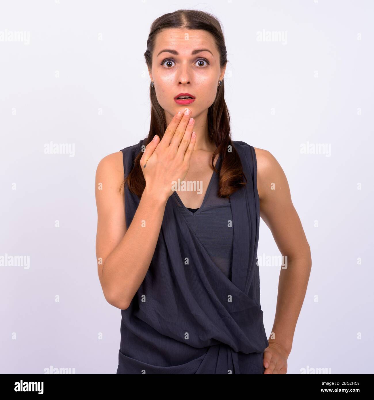 Shocked caucasian woman hi-res stock photography and images - Alamy
