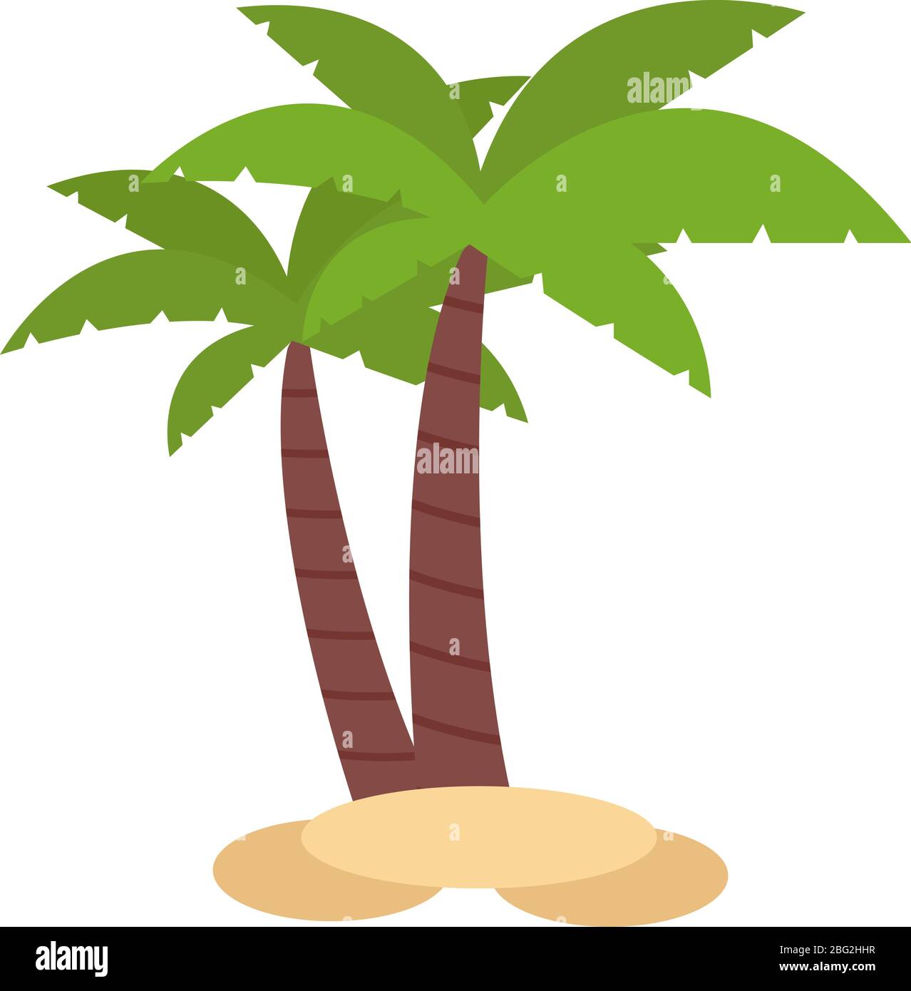 Cocnut tree, illustration, vector on white background Stock Vector ...
