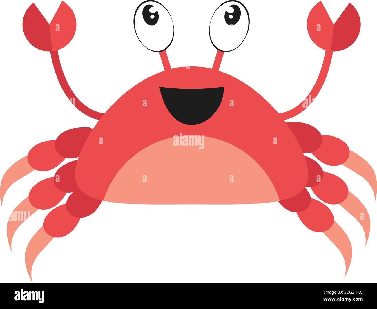 Happy crab, illustration, vector on white background Stock Vector Image ...