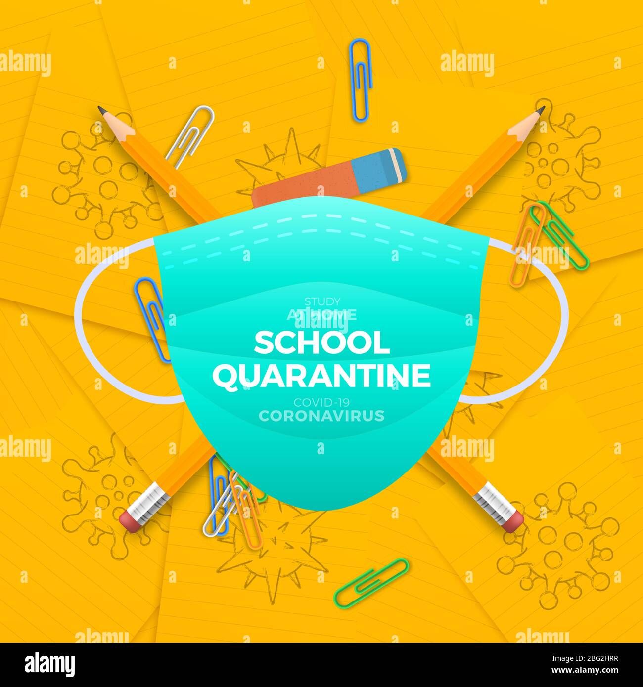 Children in class coronavirus Stock Vector Images - Alamy