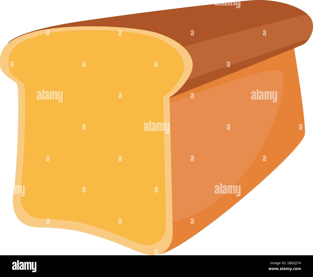 Orange bread, illustration, vector on white background Stock Vector ...