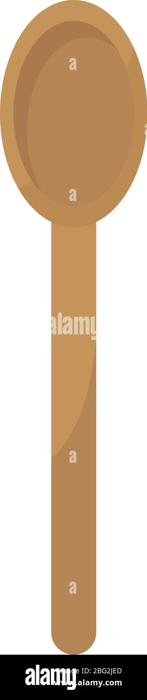 Wooden spoon, illustration, vector on white background Stock Vector ...