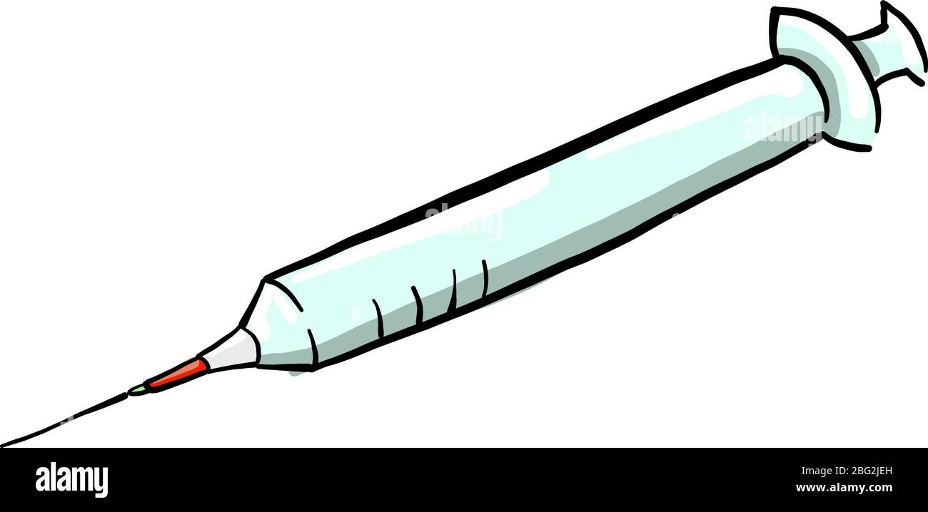 Injection, illustration, vector on white background Stock Vector Image ...