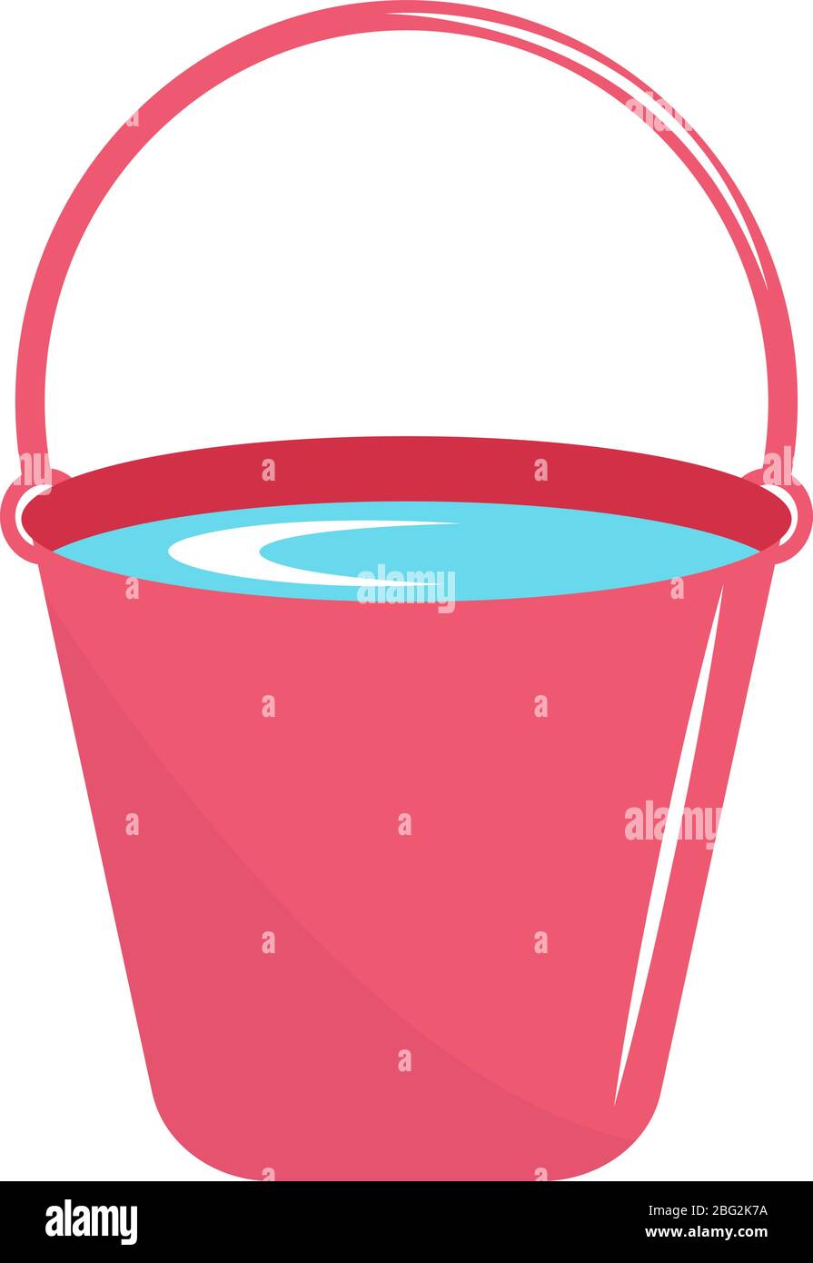 Bucket with water, illustration, vector on white background Stock ...