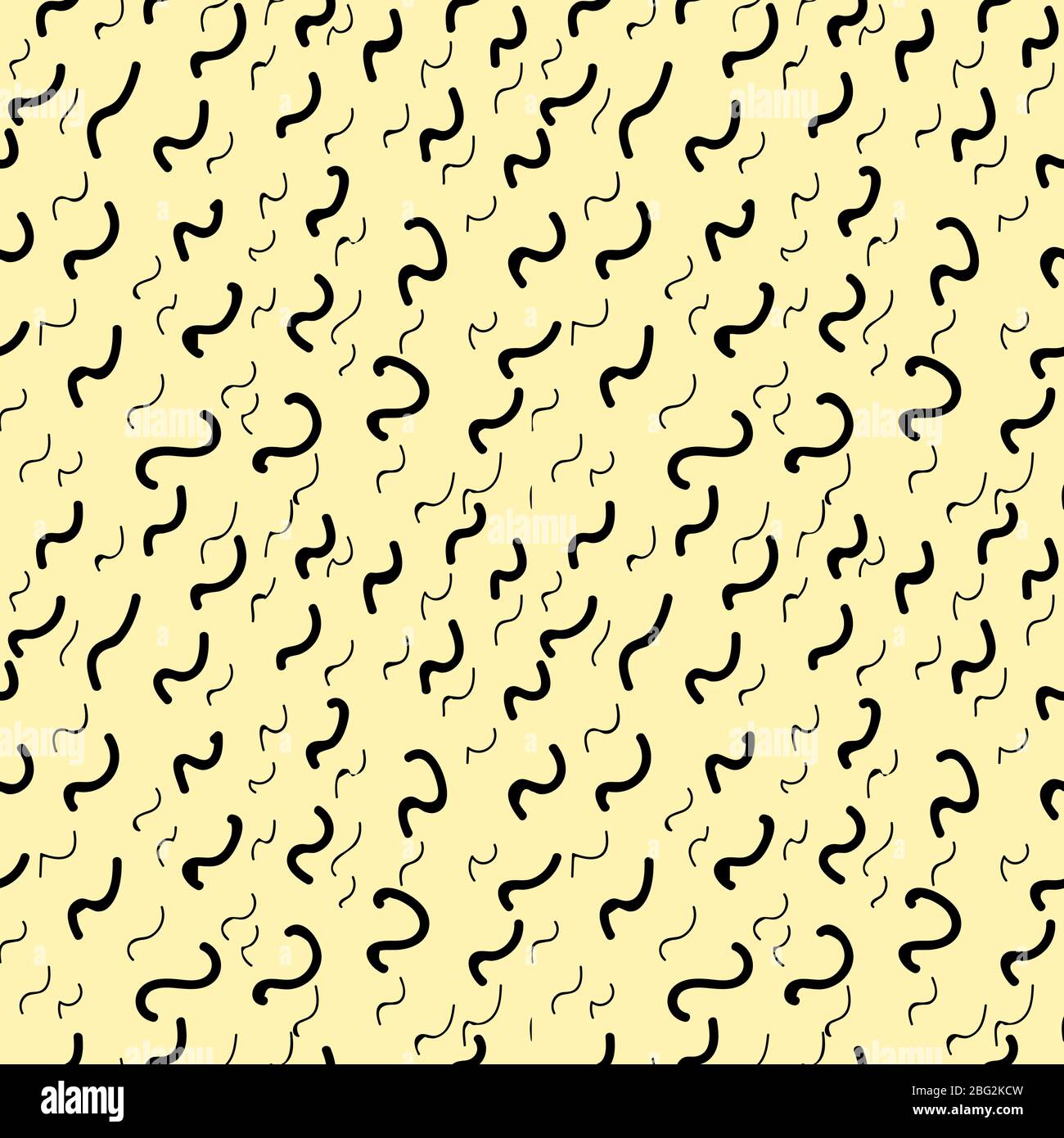 Squiggles on yellow paper, illustration, vector on white background ...