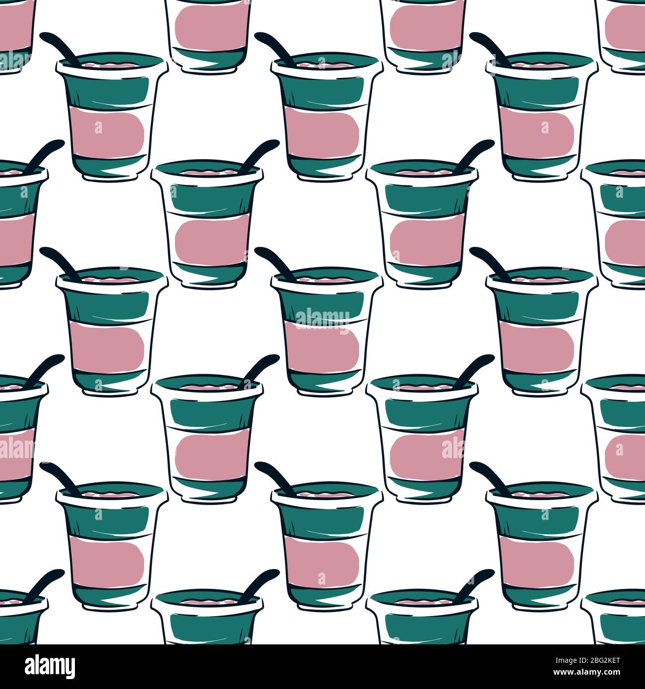 Sour cream pattern, illustration, vector on white background Stock ...