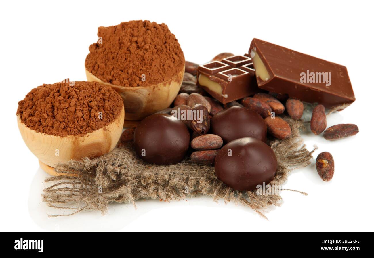 Composition chocolate sweets cocoa Cut Out Stock Images & Pictures - Alamy