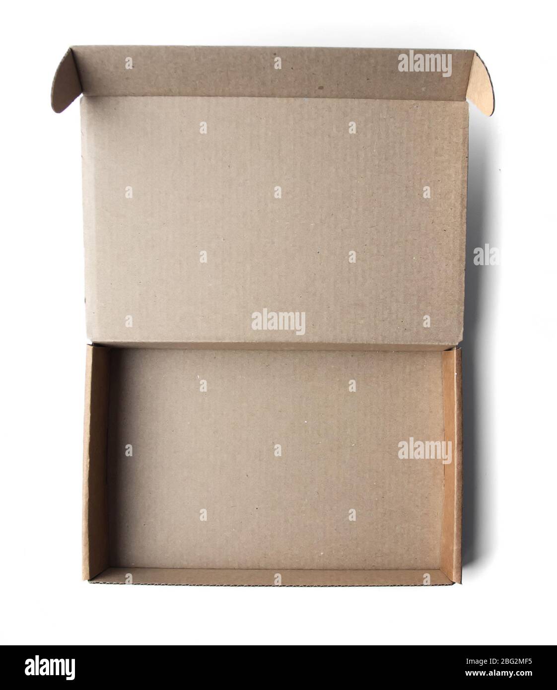 Empty little cardboard box on a white background. View from above Stock ...