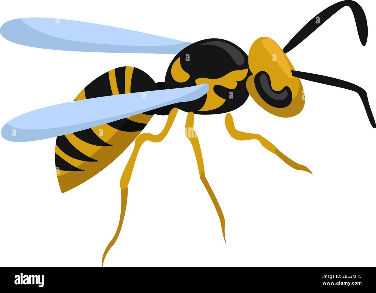Yellow bee, illustration, vector on white background Stock Vector Image ...