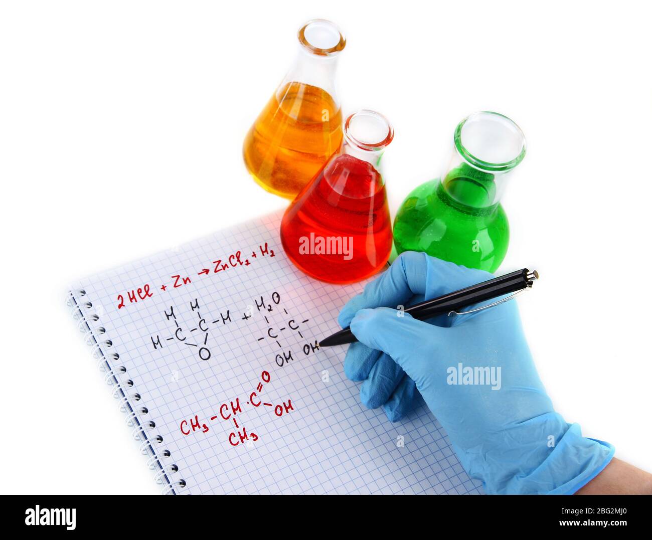 Hand scientist writing formulas isolated on white Stock Photo - Alamy