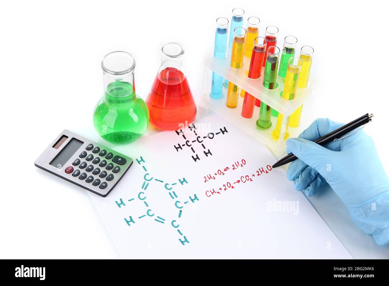 Hand scientist writing formulas isolated on white Stock Photo - Alamy