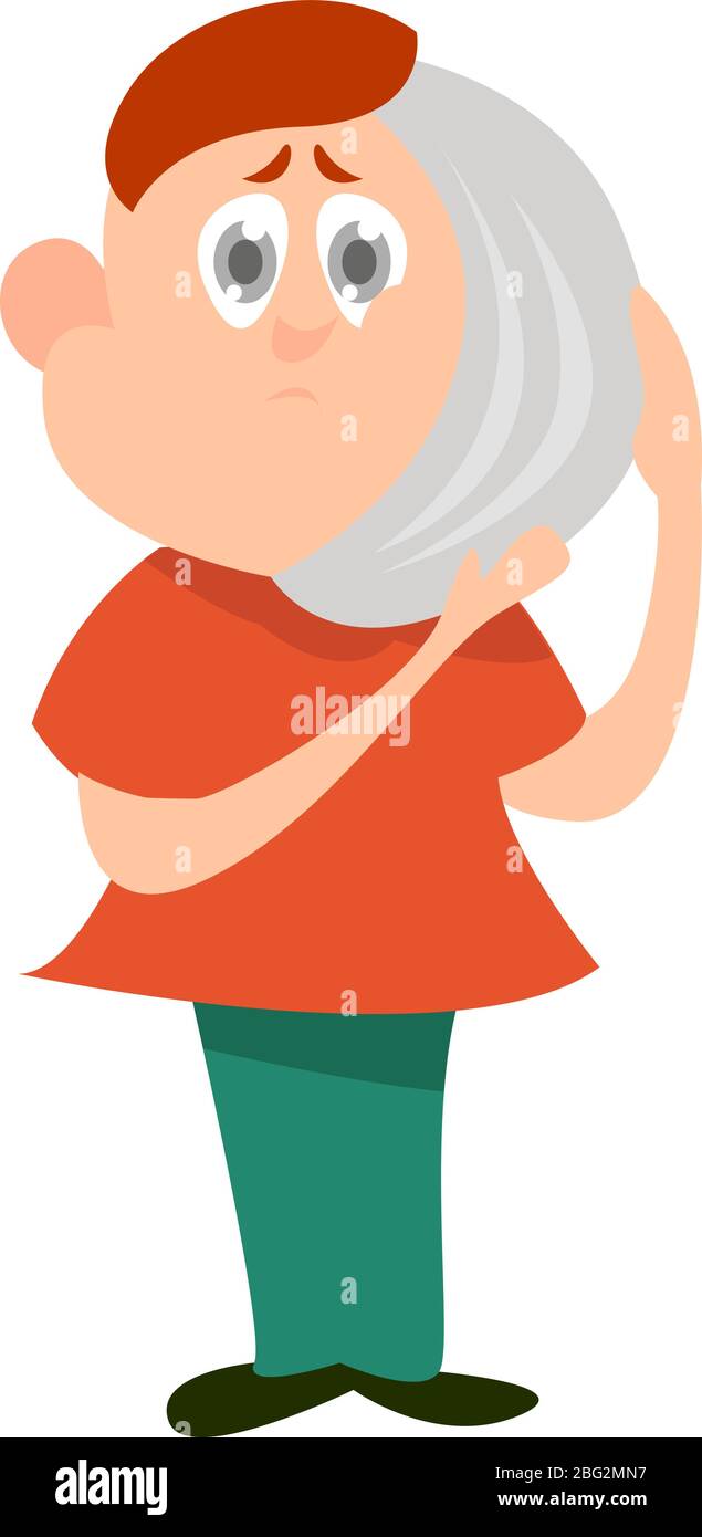 Boy with toothache, illustration, vector on white background Stock ...