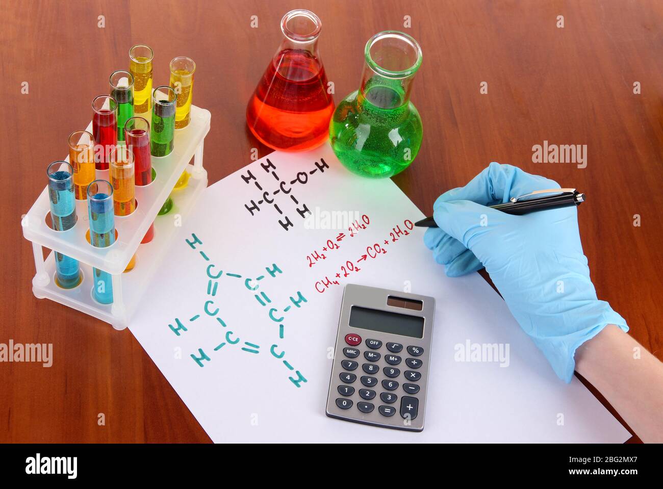 Hand scientist writing formulas Stock Photo - Alamy