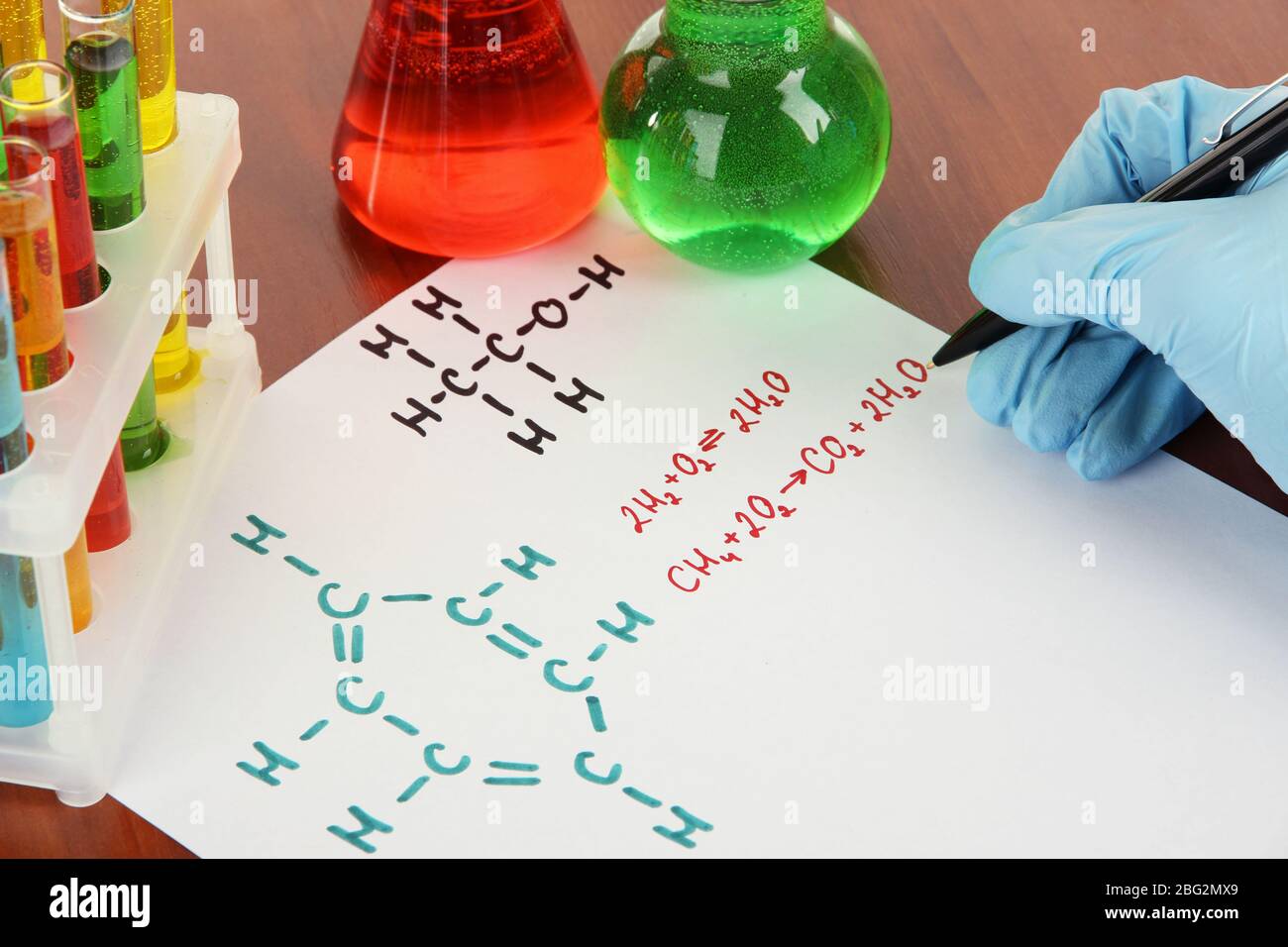 Hand scientist writing formulas Stock Photo - Alamy