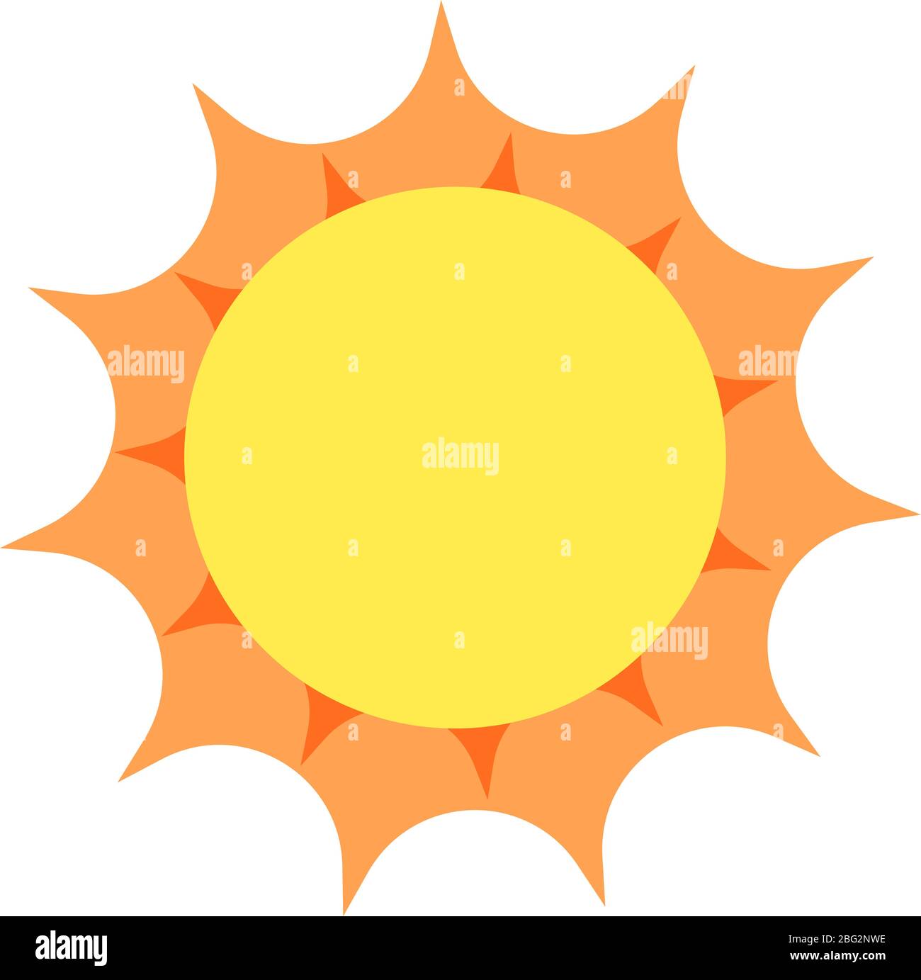 Hot sun, illustration, vector on white background Stock Vector Image ...