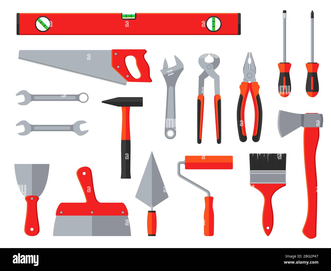 Repair and construction vector tools. Household toolbox. Equipment ...