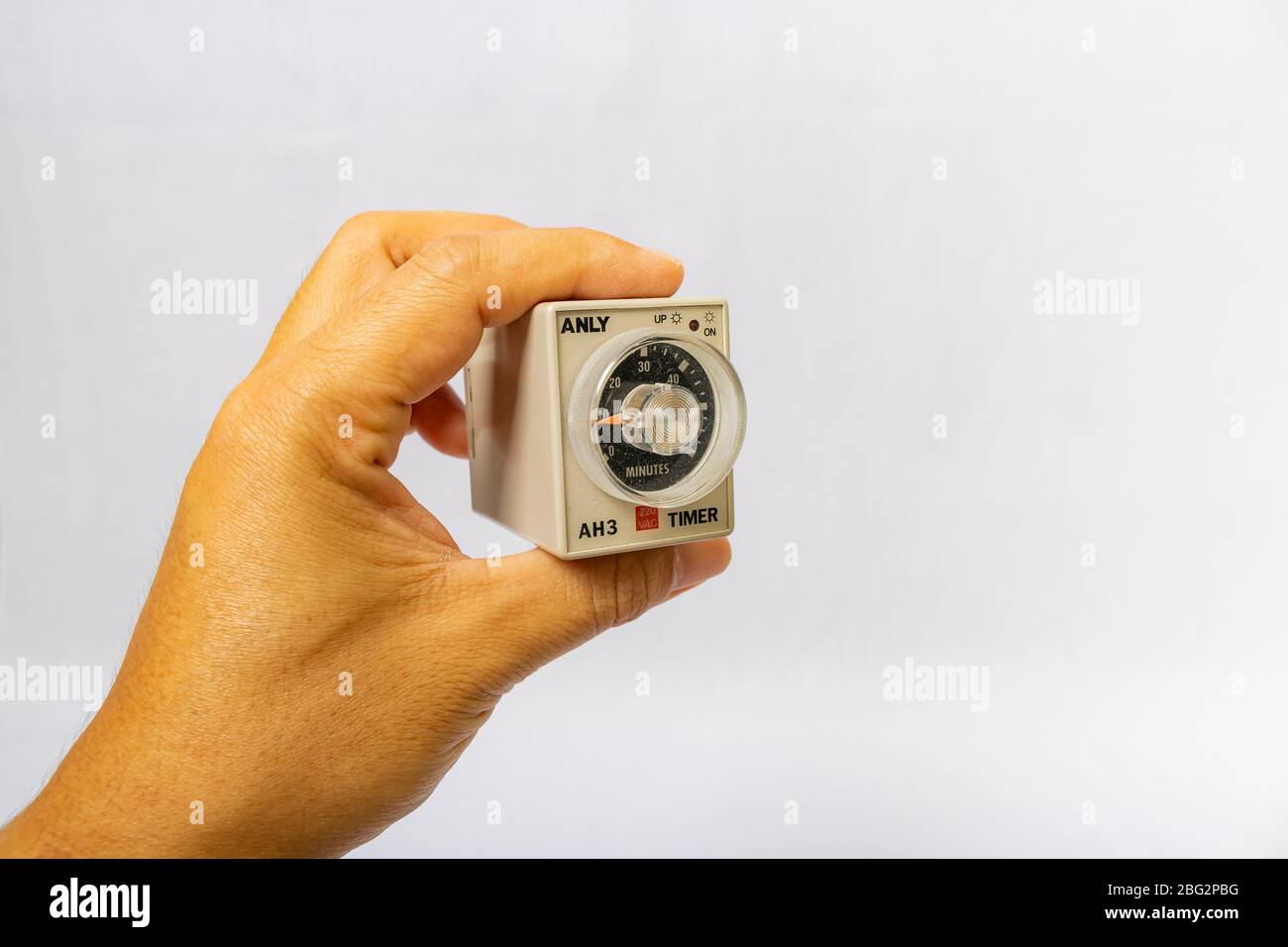 April 5,2020 - Bangkok, Thailand: An ANLY Multi range timer on hand ...