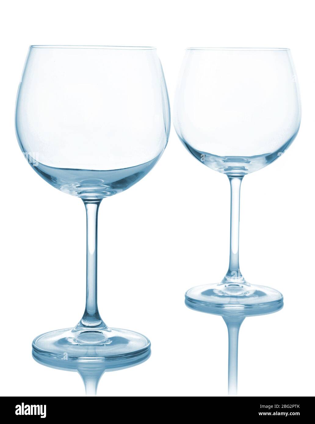 Empty wine glasses isolated on white Stock Photo - Alamy