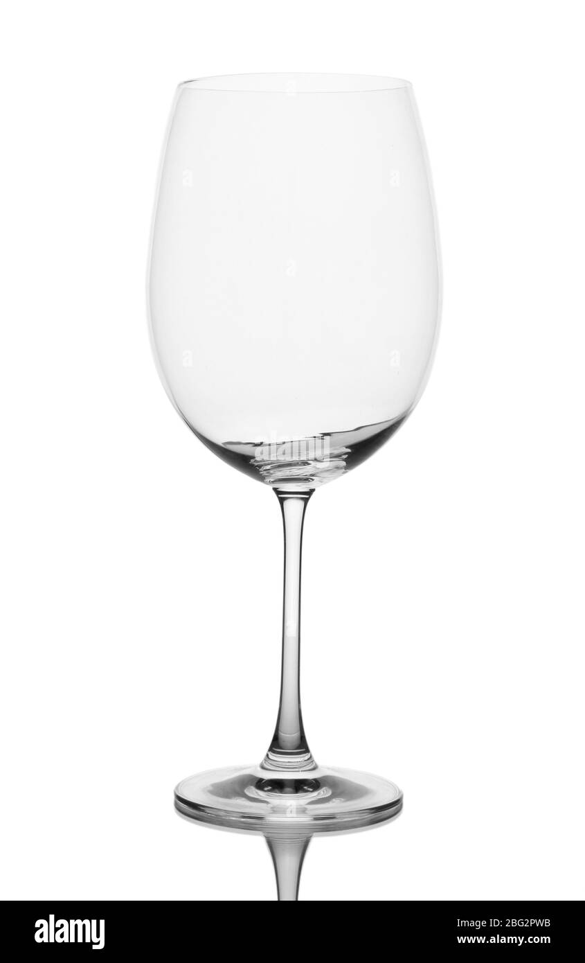 Empty wine glass isolated on white Stock Photo - Alamy