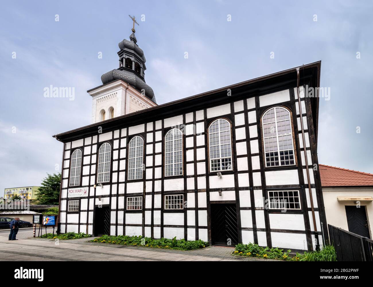 Half-timbered Church of Virgin Mary, the Queen of Poland, in Ostrow ...