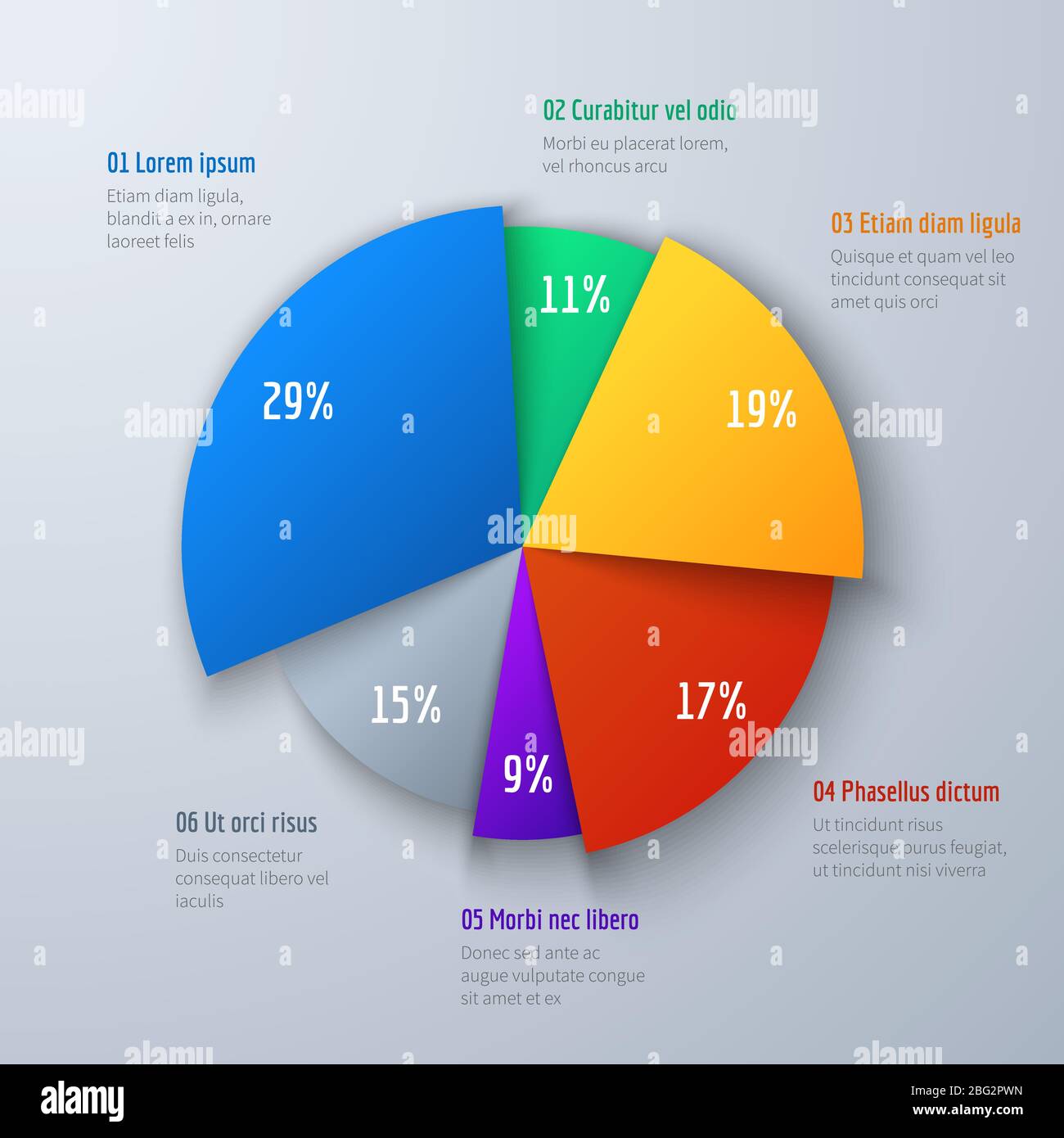 Business 3d pie info chart for presentation and office work ...