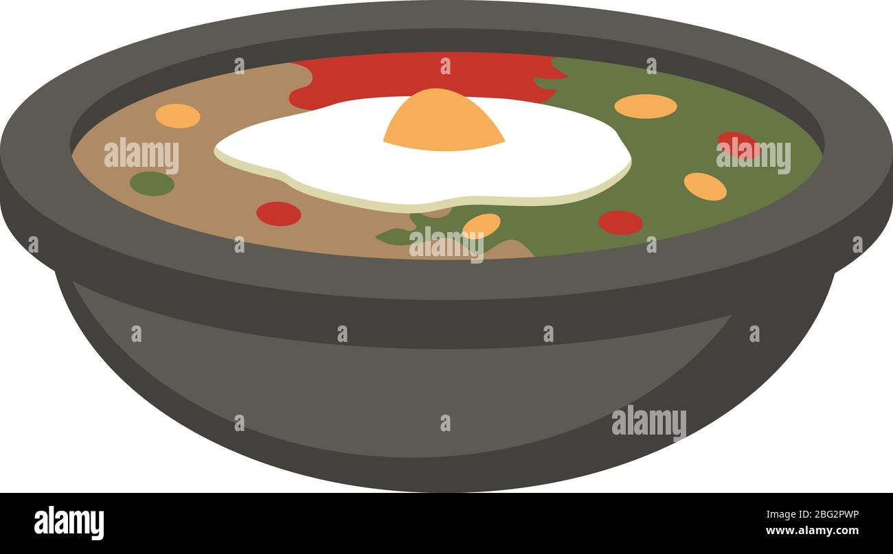 Soup in plate, illustration, vector on white background Stock Vector ...