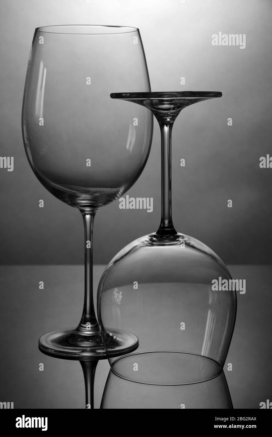 Arranged glassware Black and White Stock Photos & Images - Alamy
