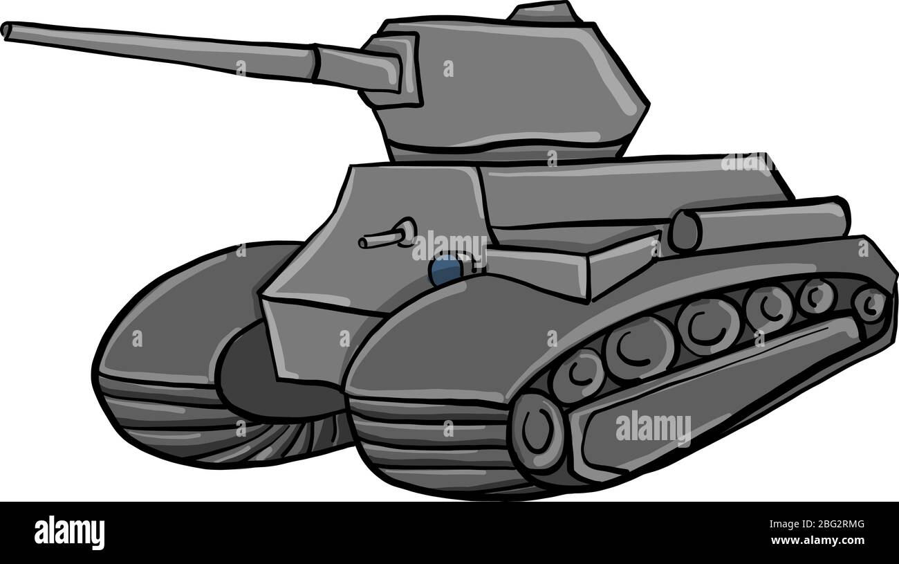 Gray tank, illustration, vector on white background Stock Vector Image ...